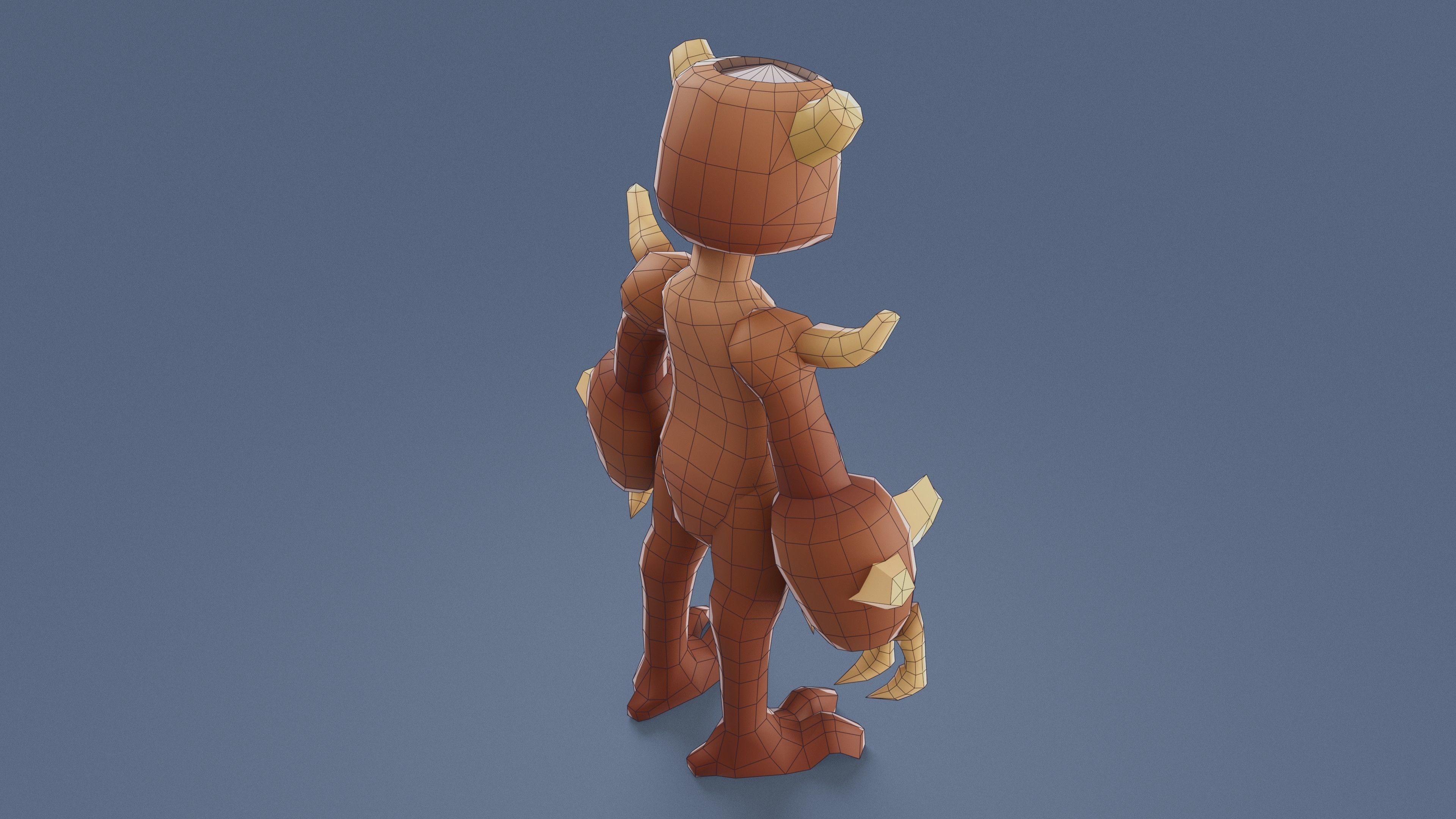 3D model Cartoon Characters - Big Woody Warrior VR / AR / low-poly ...