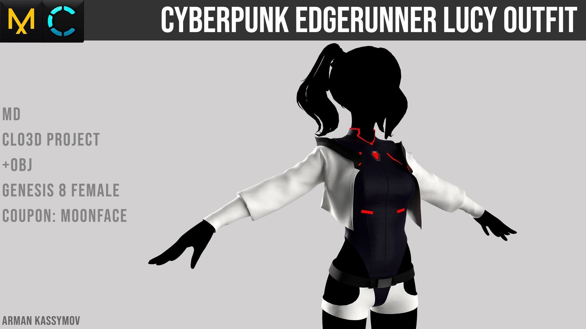 Cuberpunk Edgerunner Lucy Outfit Marvelous Designer Project Obj 3D ...