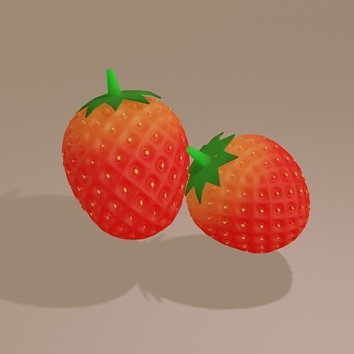 Strawberry two strawberries 3D model | CGTrader