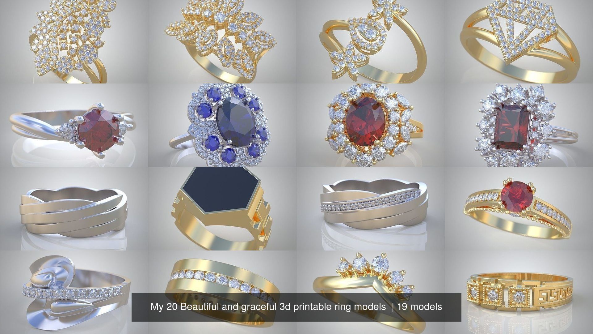 My 20 Beautiful and graceful 3d printable ring models 3D Model ...