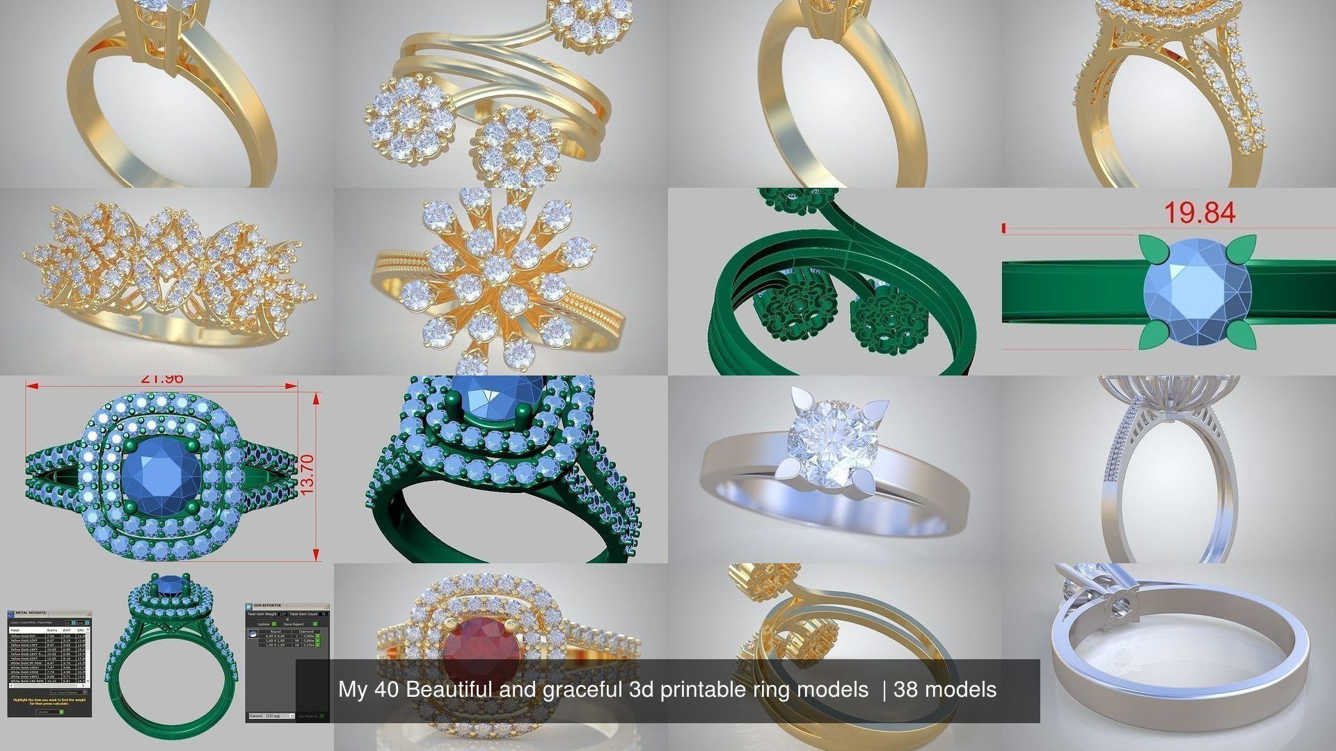 My 40 Beautiful and graceful 3d printable ring models 3D Model ...