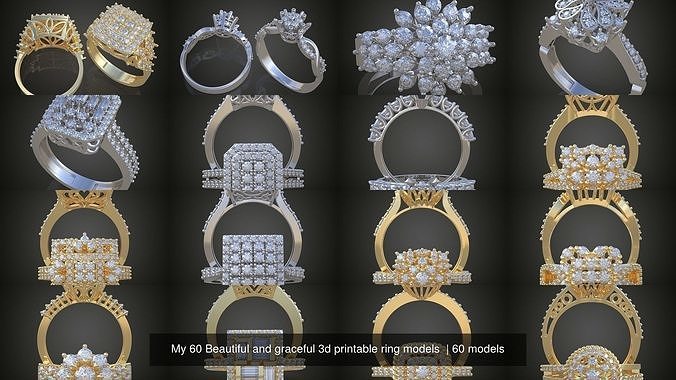 3My 60 Beautiful and graceful 3d printable ring models 3D Model ...