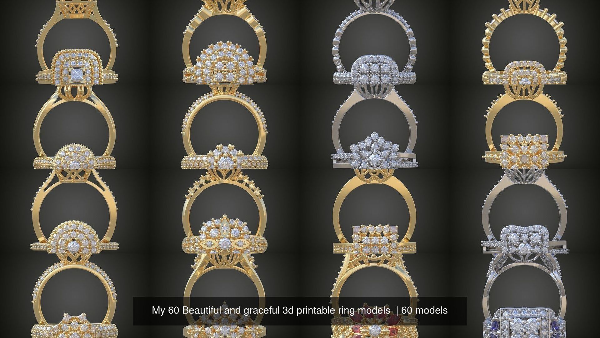 3My 60 Beautiful and graceful 3d printable ring models 3D Model ...
