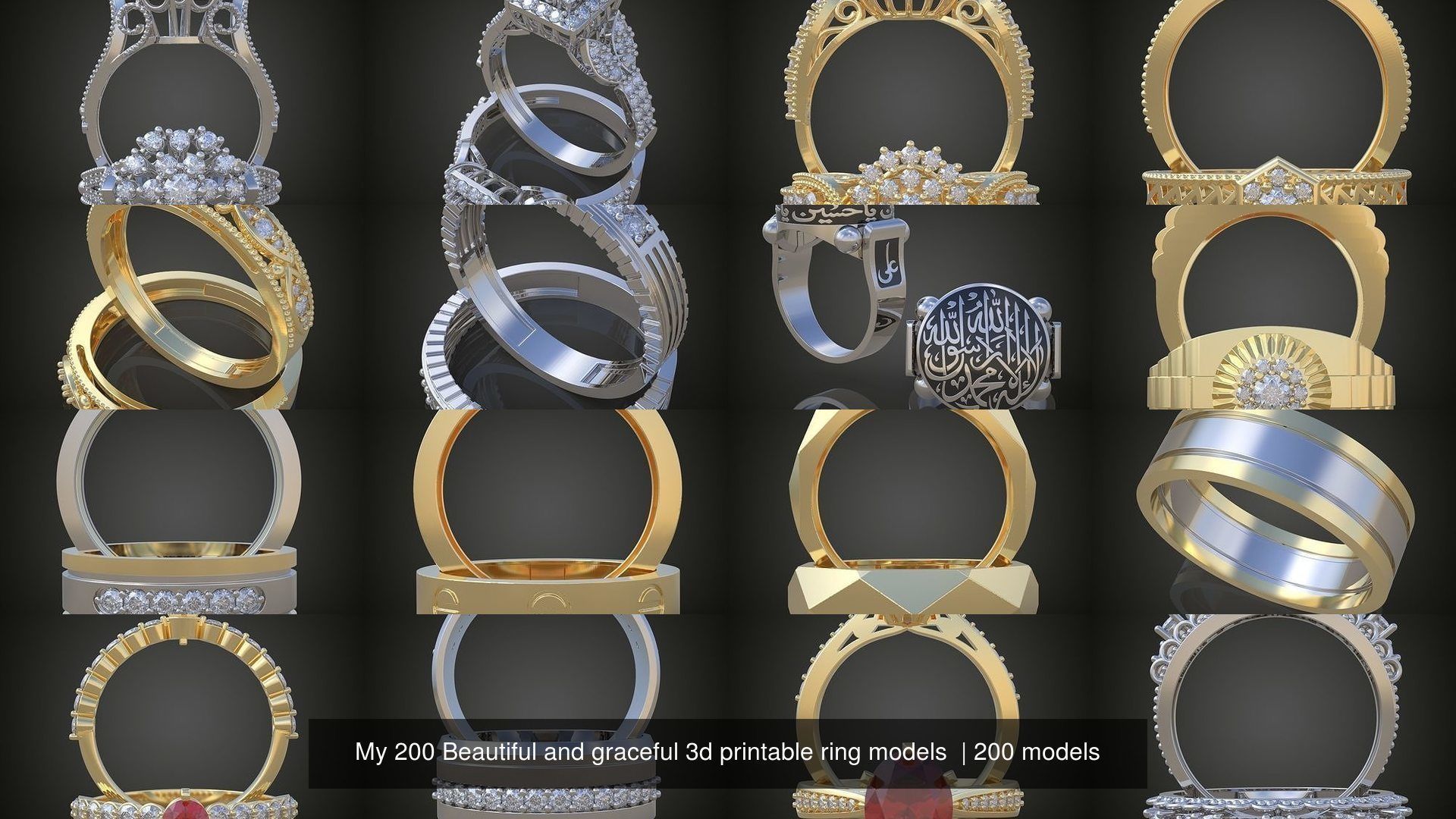 My 200 Beautiful and graceful 3d printable ring models 3D Model ...