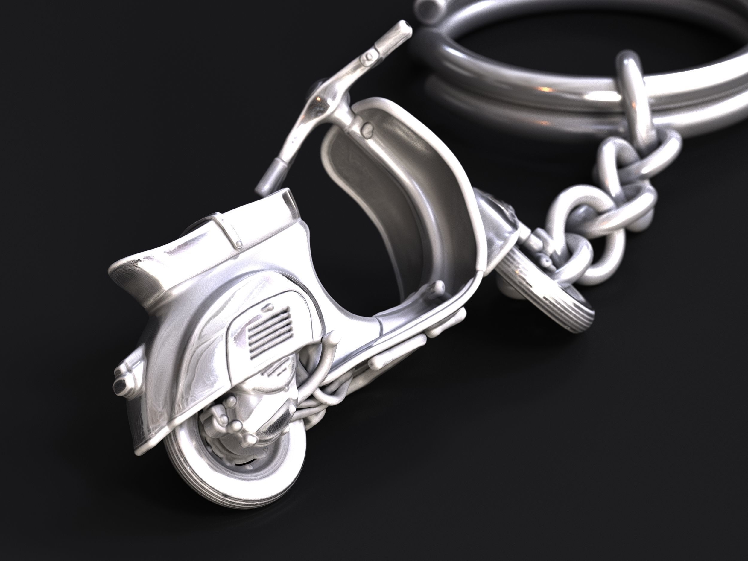 Vespa Key Ring 3D Model 3D model 3D printable | CGTrader