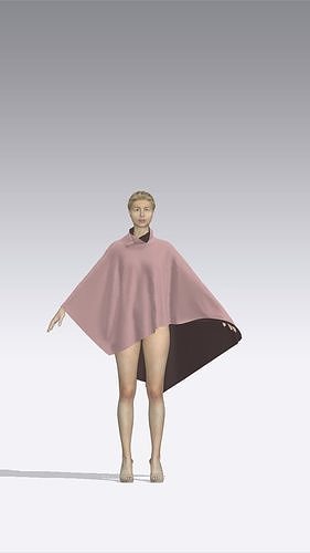 CUP NECKLINE COLOR POWDER PINK FABRIC MATTE TYPE 3D model | CGTrader