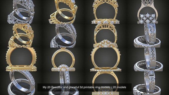6My 20 Beautiful and graceful 3d printable ring models 3D Model ...