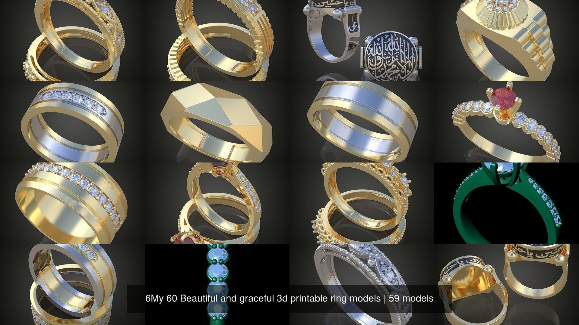 6My 60 Beautiful and graceful 3d printable ring models 3D Model ...