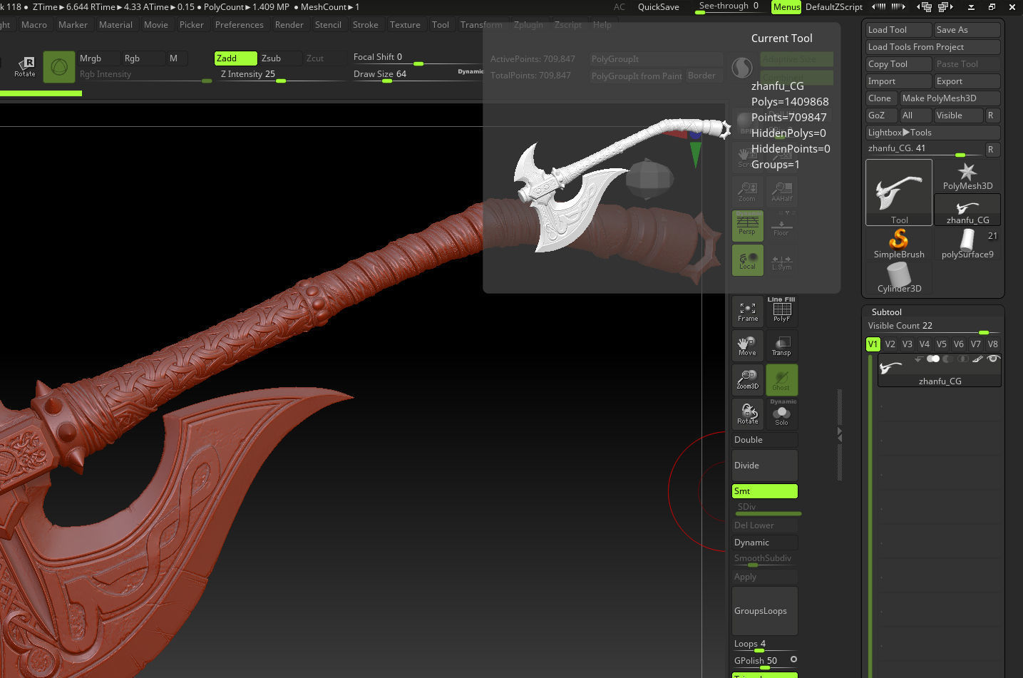 Viking Tomahawk axe High poly model 3D model | CGTrader