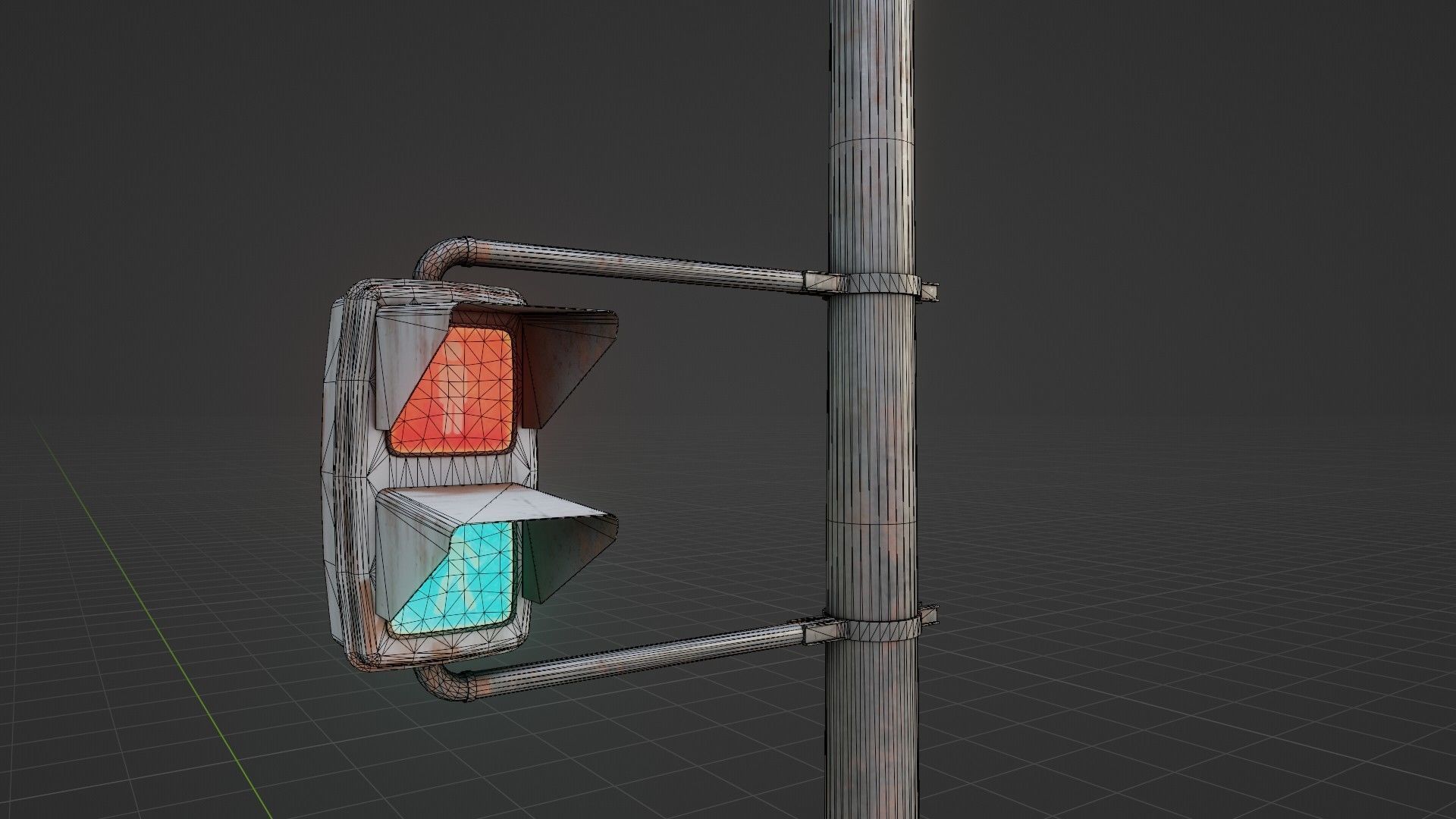 3D model Moderately Dirty Japanese Traffic Light VR / AR / low-poly ...