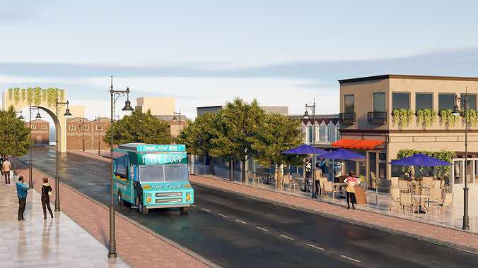 3D Environment of Small Town 3D model | CGTrader