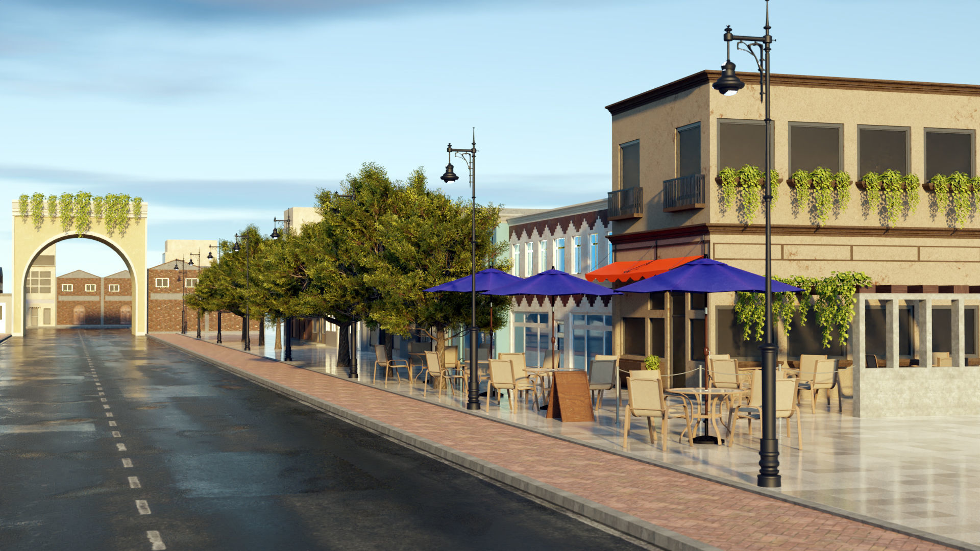 3D Environment of Small Town 3D model | CGTrader