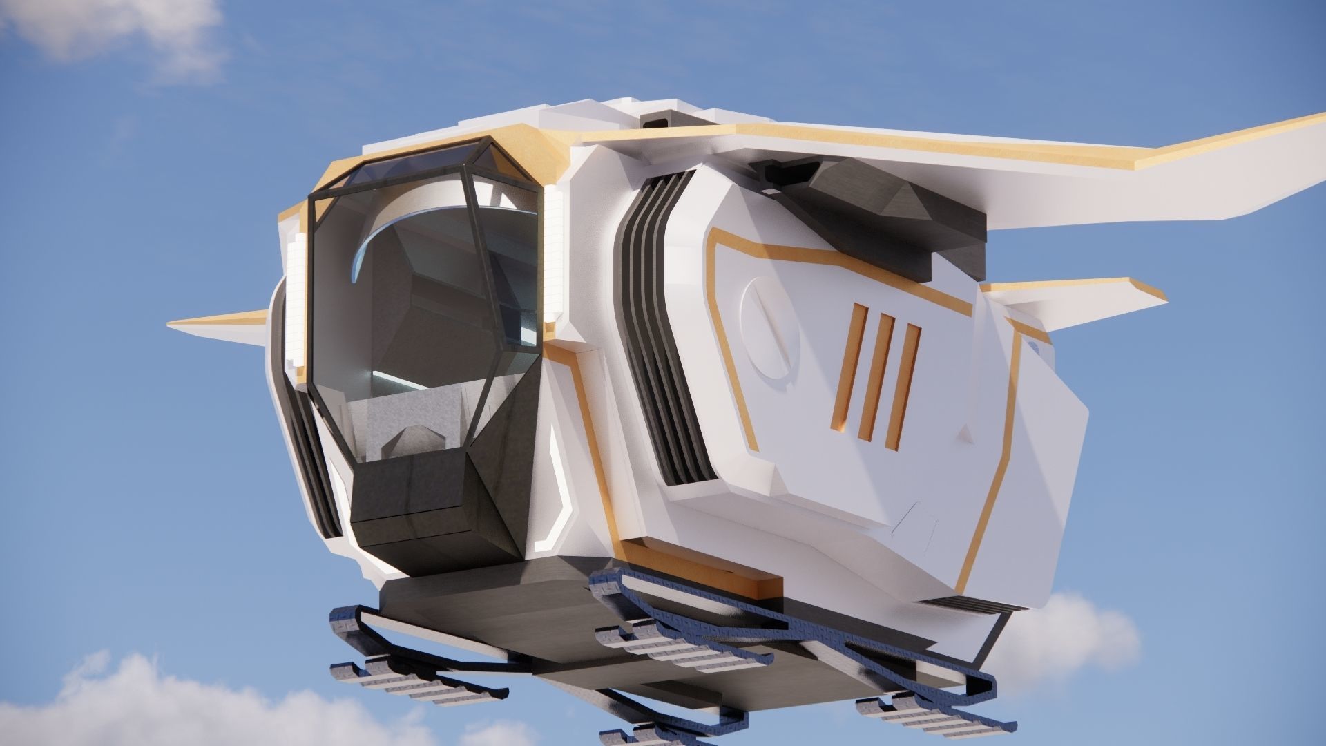 Sci-fi Personal Spacecraft 002 v2 3D model | CGTrader