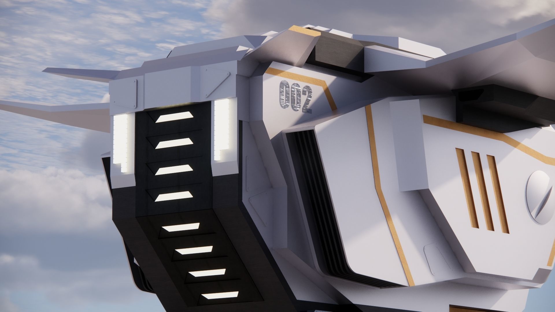 Sci-fi Personal Spacecraft 002 v2 3D model | CGTrader