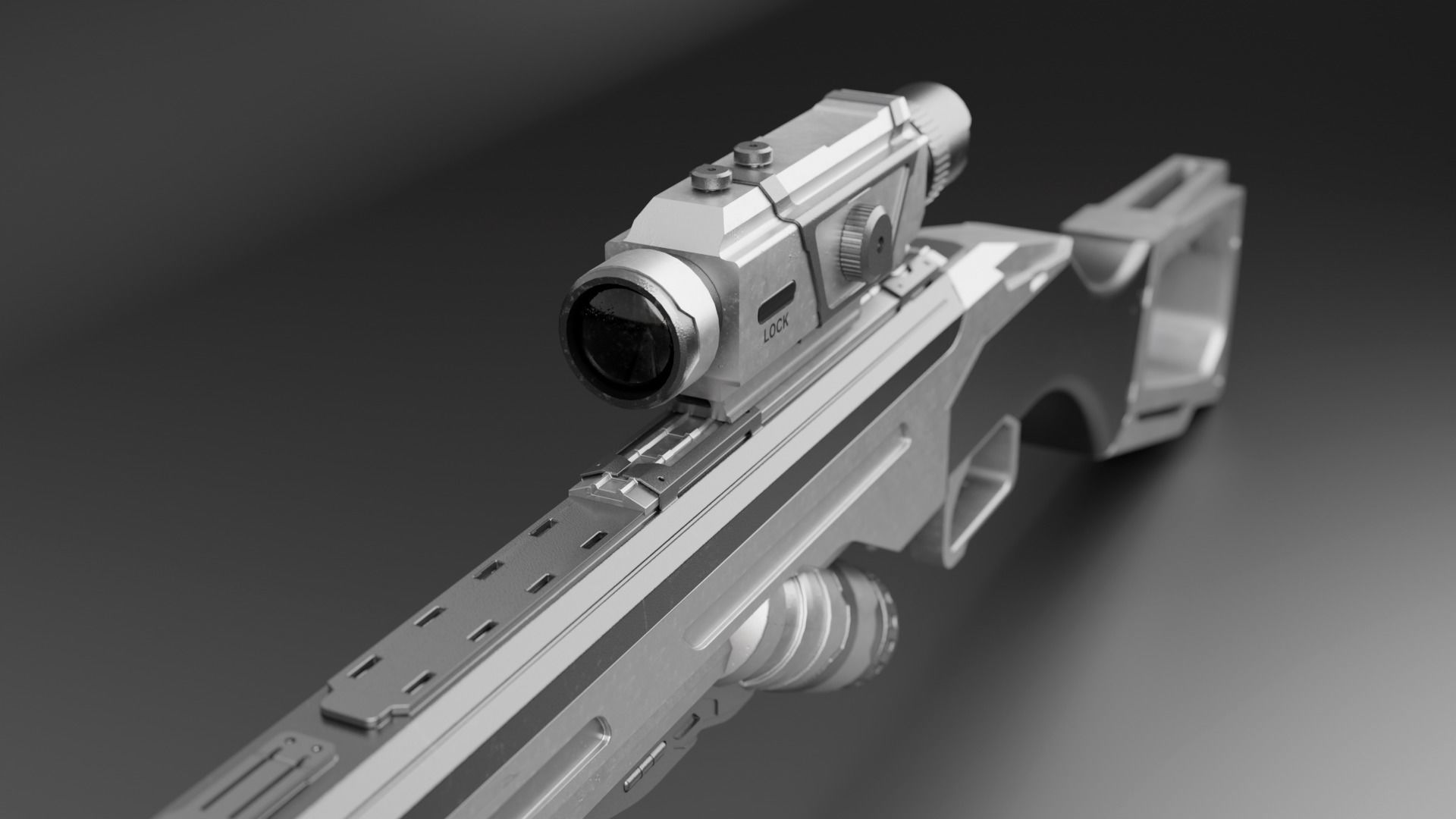 Scifi Gun Game Asset 3D Model Concept with PBR Texture 3D model | CGTrader