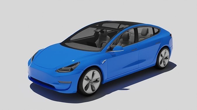3D model Tesla model 3 car high poly VR / AR / low-poly | CGTrader