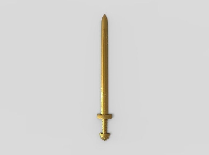 Sword golden 3D model 3D printable | CGTrader