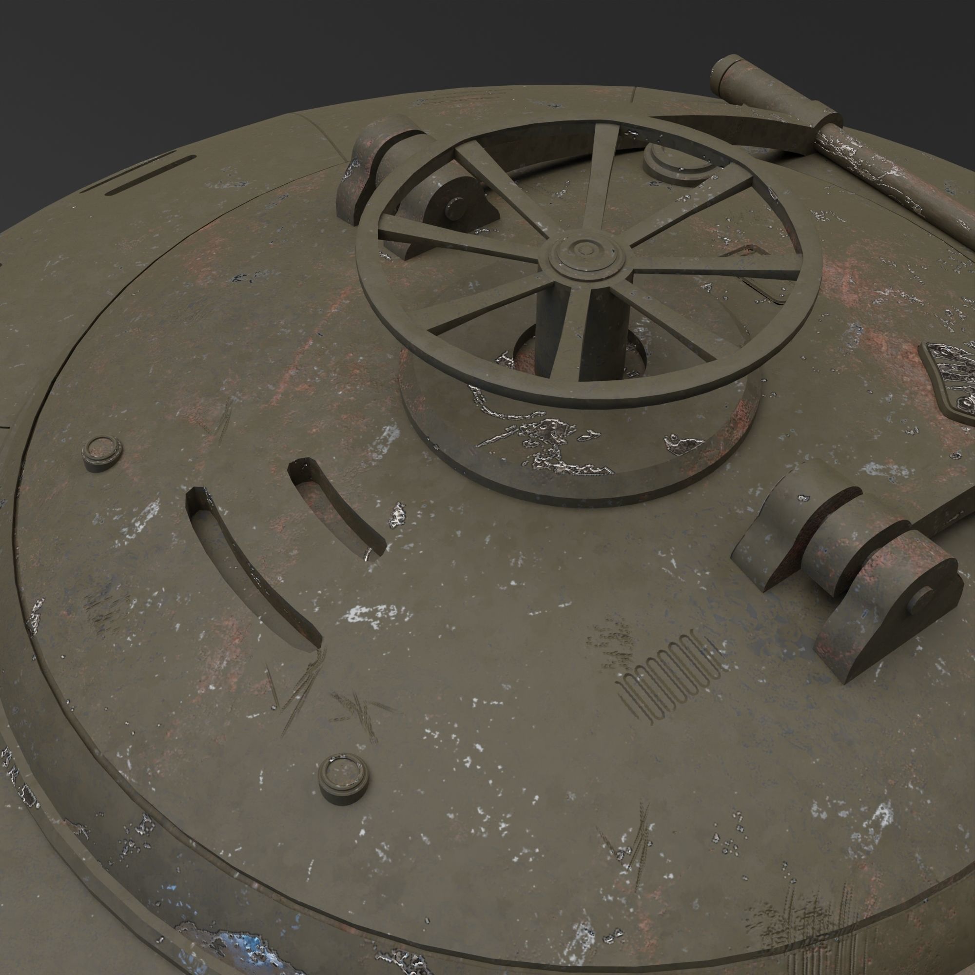 3D model PRB Damaged Tank Hatch VR / AR / low-poly | CGTrader