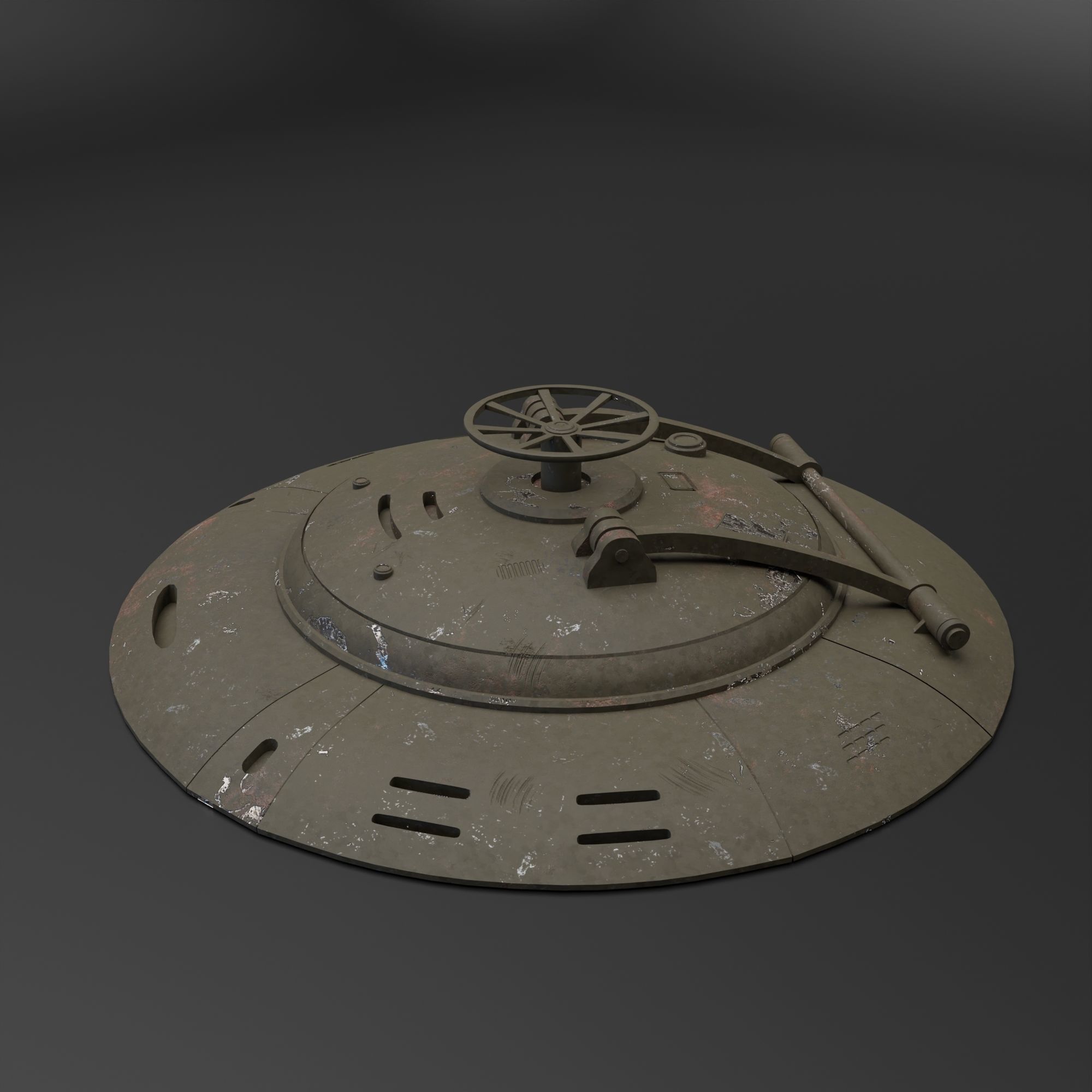 3D model PRB Damaged Tank Hatch VR / AR / low-poly | CGTrader