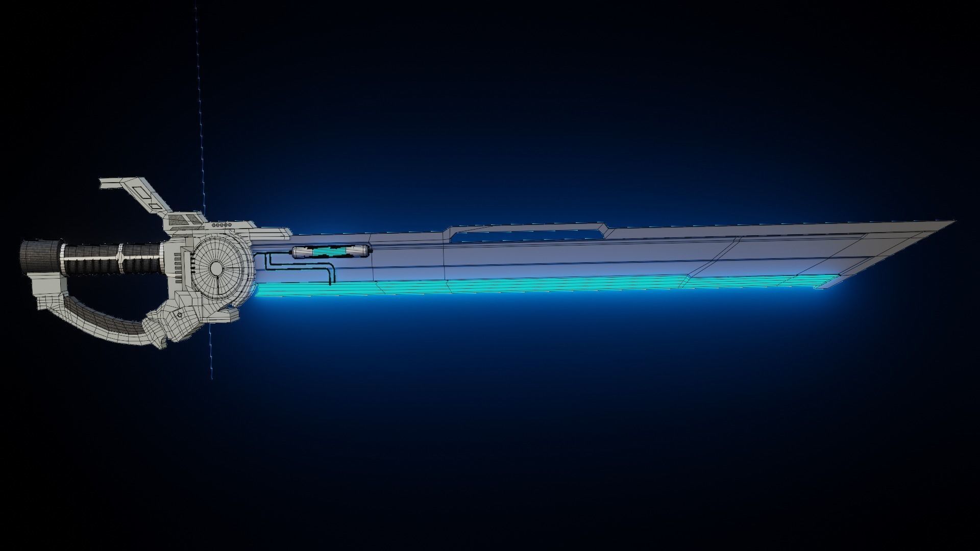 3D model Sci-fi saber Blender Low-poly game ready VR / AR / low-poly ...