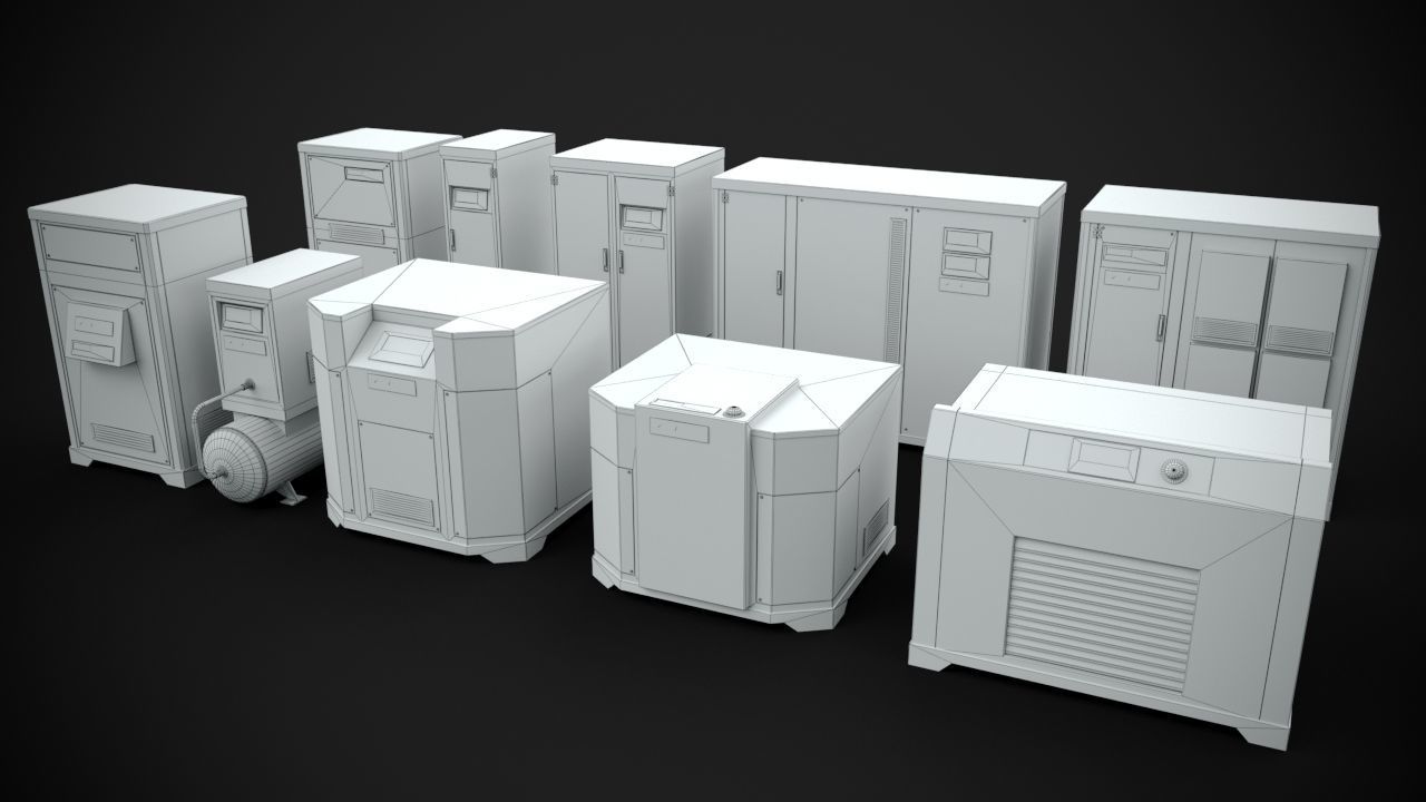 3D model Industrial units pack VR / AR / low-poly | CGTrader