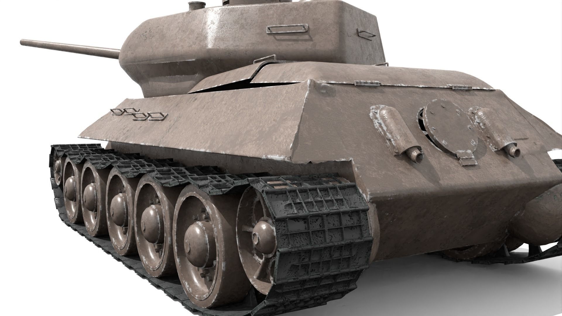 T-34-85 Soviet Medium TANK free VR / AR / low-poly 3D model animated ...