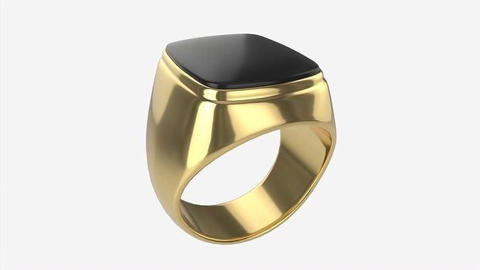 Gold Ring with Stone Jewelry 09 3D model | CGTrader