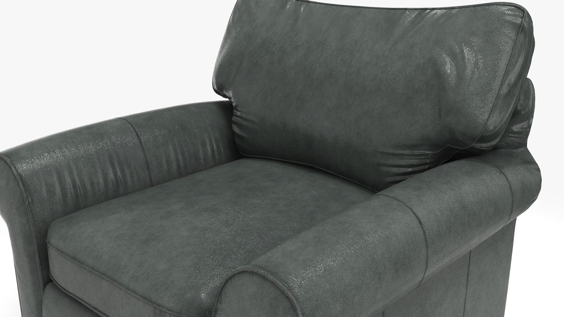 Ethan Allen Bennett Roll-Arm Leather Chair 3D model | CGTrader