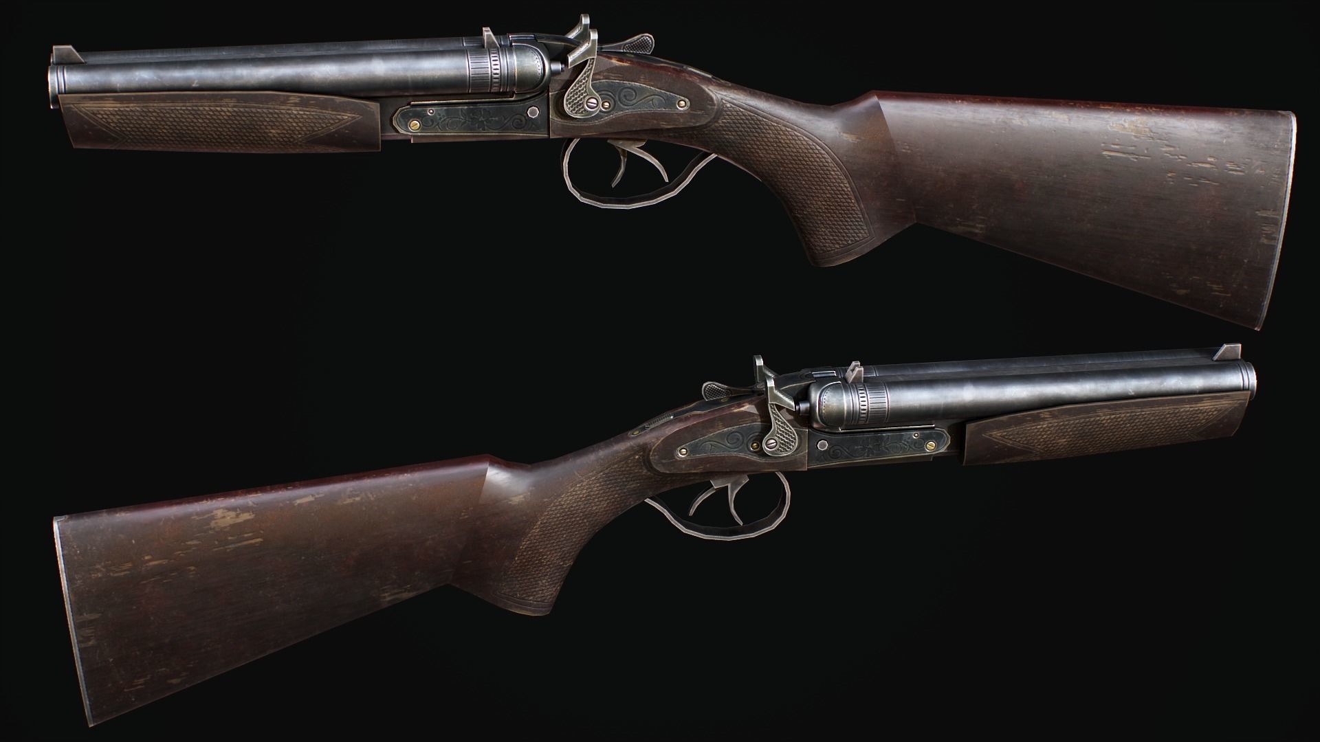 3D model Double Barrel Shotgun - PBR Game Ready VR / AR / low-poly ...