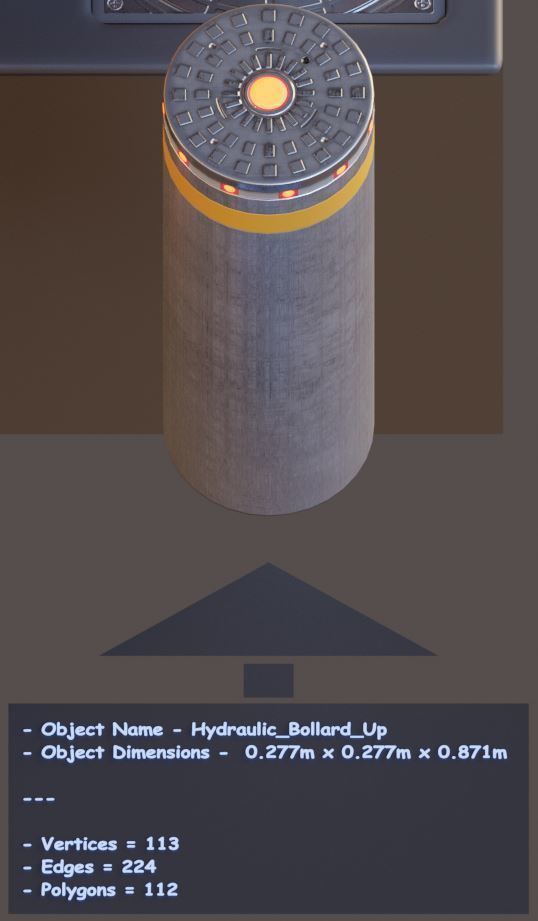 3D model Animted Hydraulic Bollards with LEDs VR / AR / low-poly | CGTrader