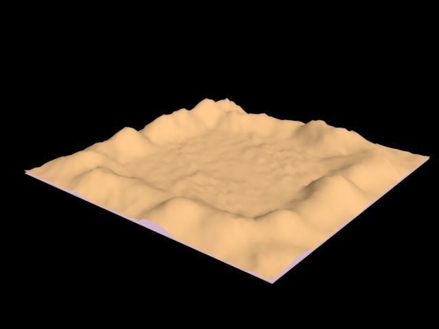 3D model Desert Dunes Terrain Low poly Ready For Game VR / AR / low ...