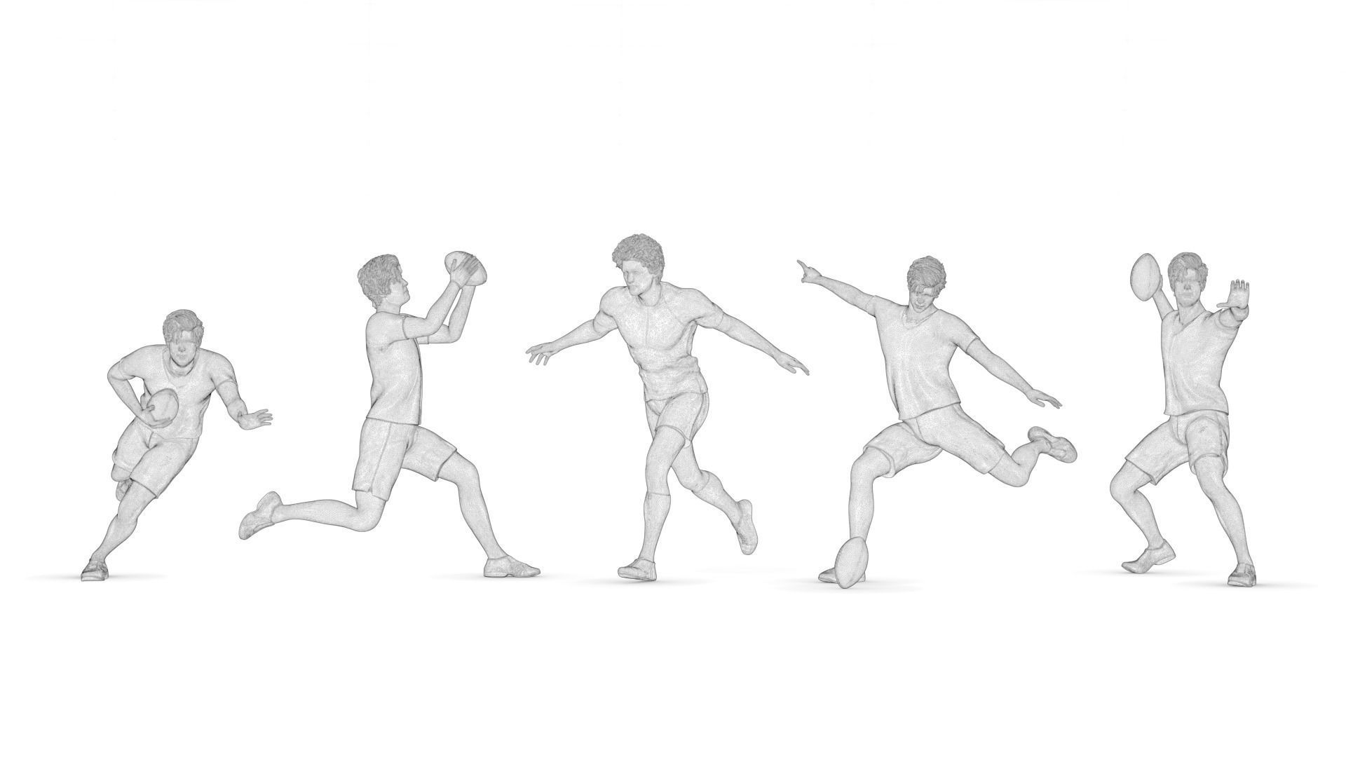 Rugby Poses 01 3D model 3D printable | CGTrader
