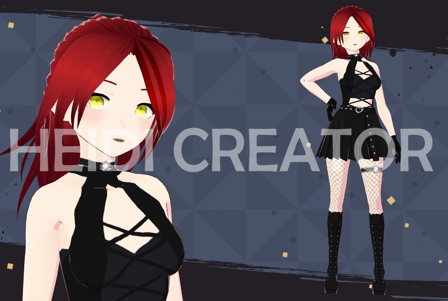 3D model Gothic Vroid 3D Female Vtubing Model VR / AR / low-poly | CGTrader