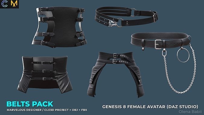 Belts pack 3D model | CGTrader