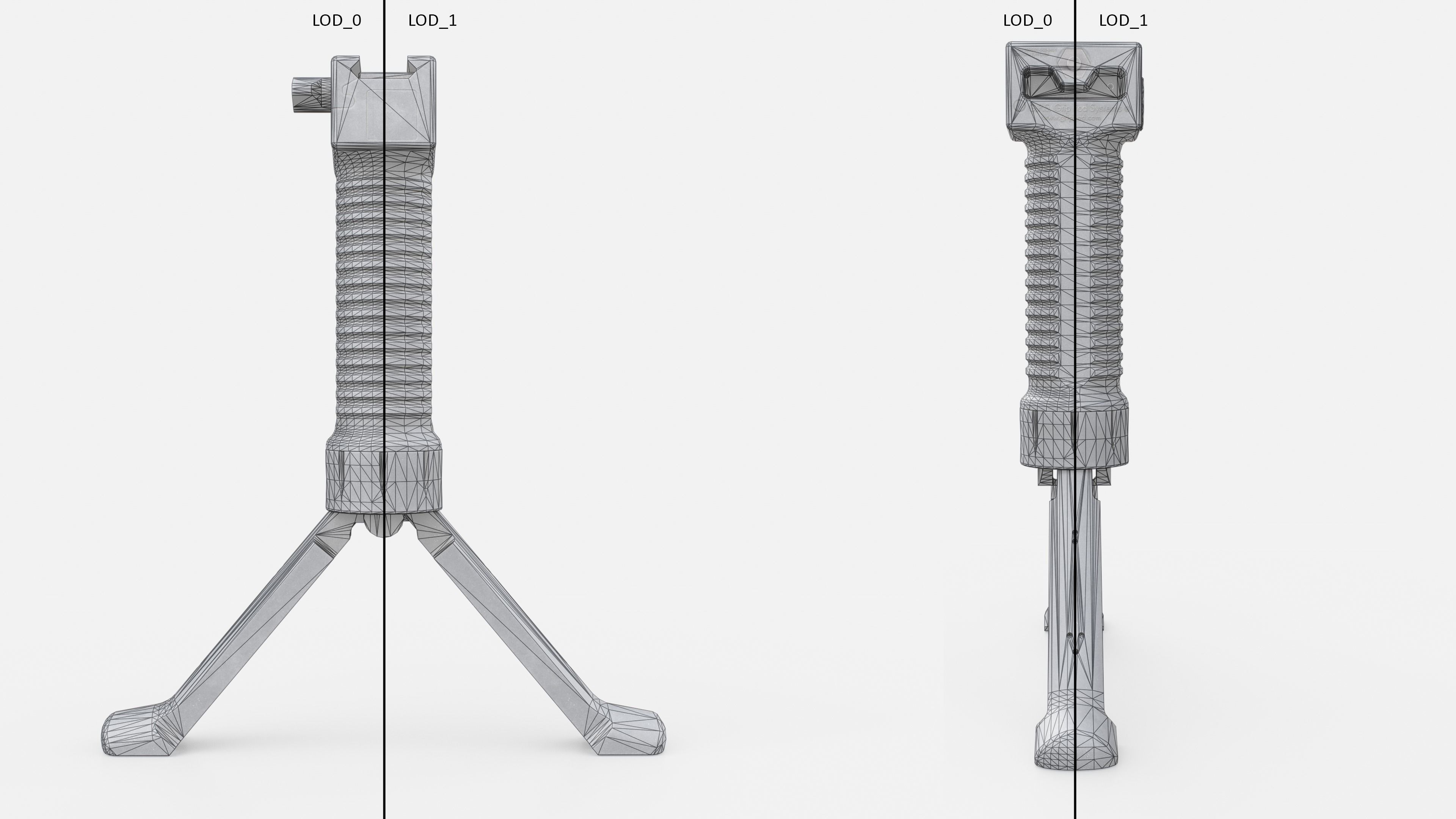 3D model Grip Pod GPS-02 Vertical Grip Bipod VR / AR / low-poly | CGTrader