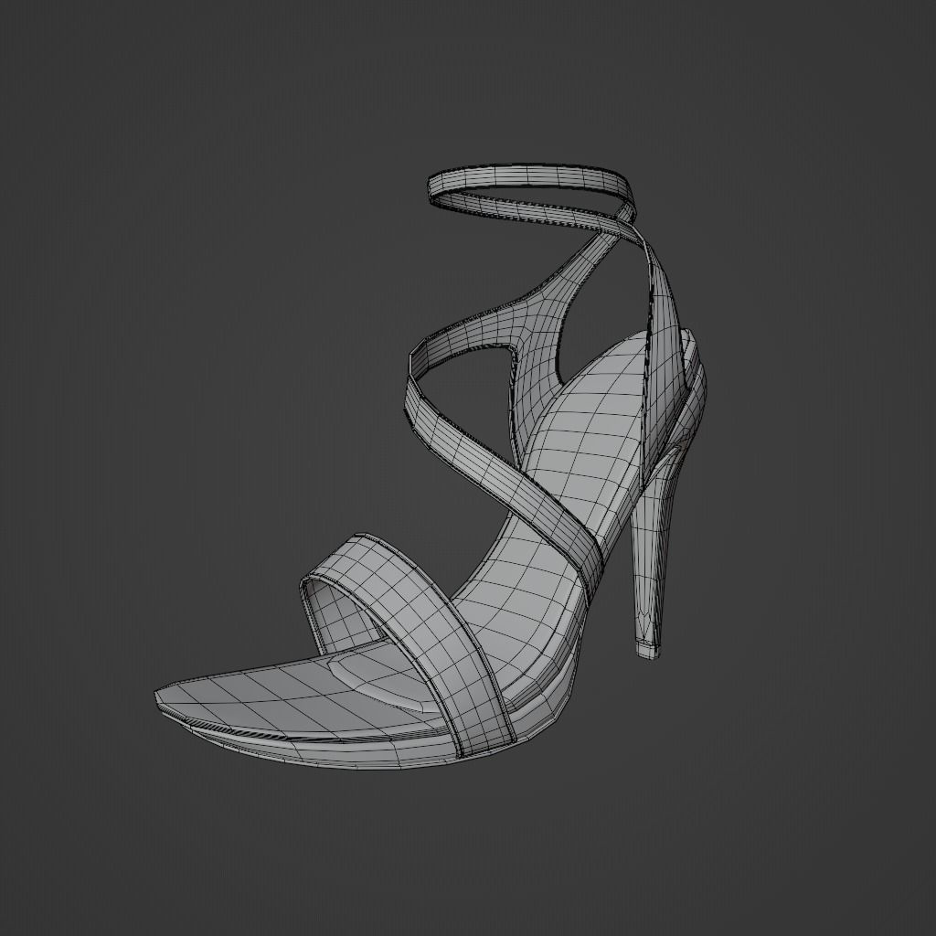3D High Heels - Strappy Sandal High Heels free VR / AR / low-poly 3D ...