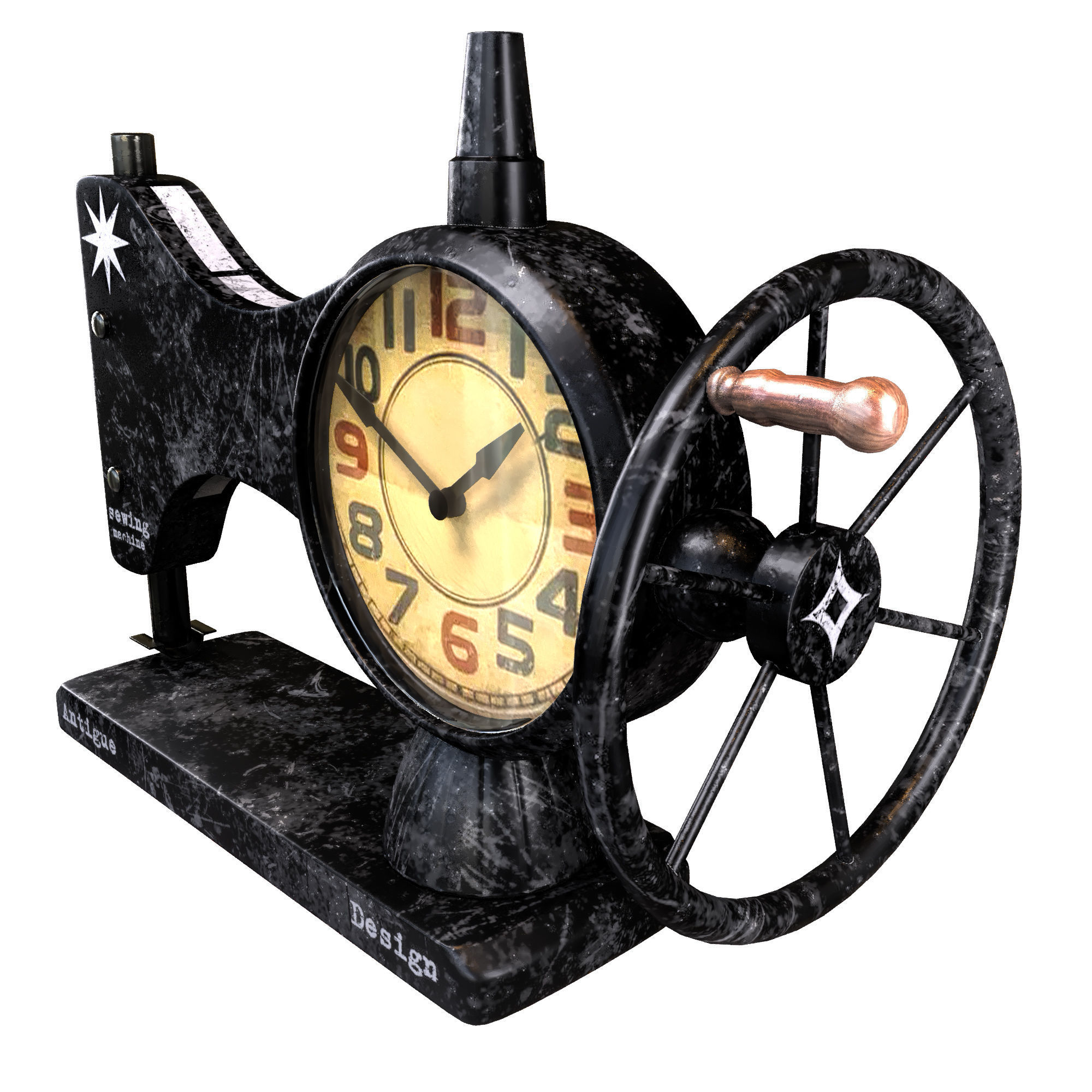 clock 3 vintage sewing machine 3D model | CGTrader