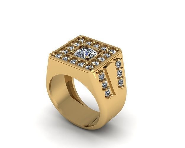 Square Ring For Men 3D model 3D printable | CGTrader