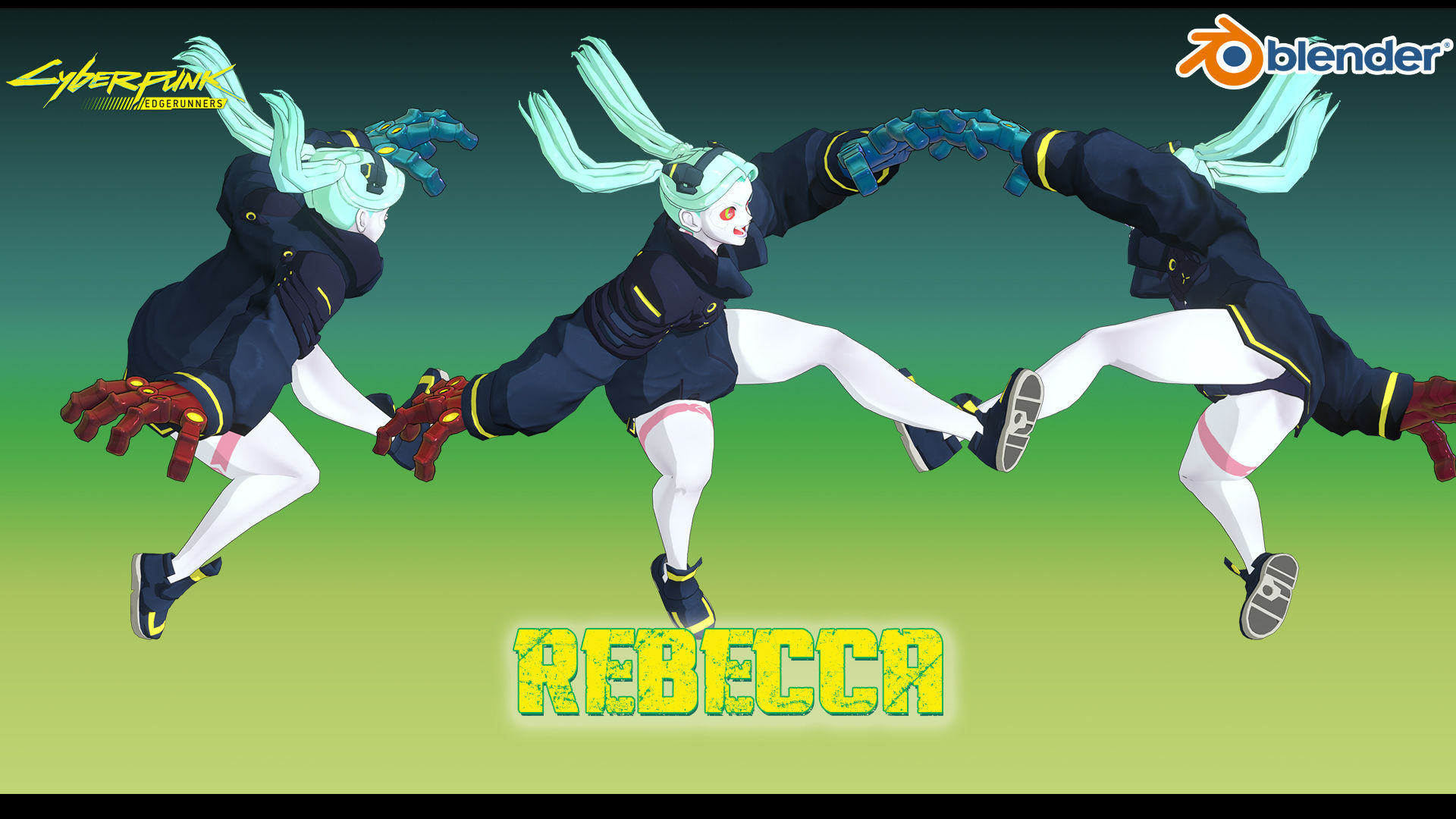 REBECCA CYBERPUNK EDGERUNNER 3D model rigged | CGTrader