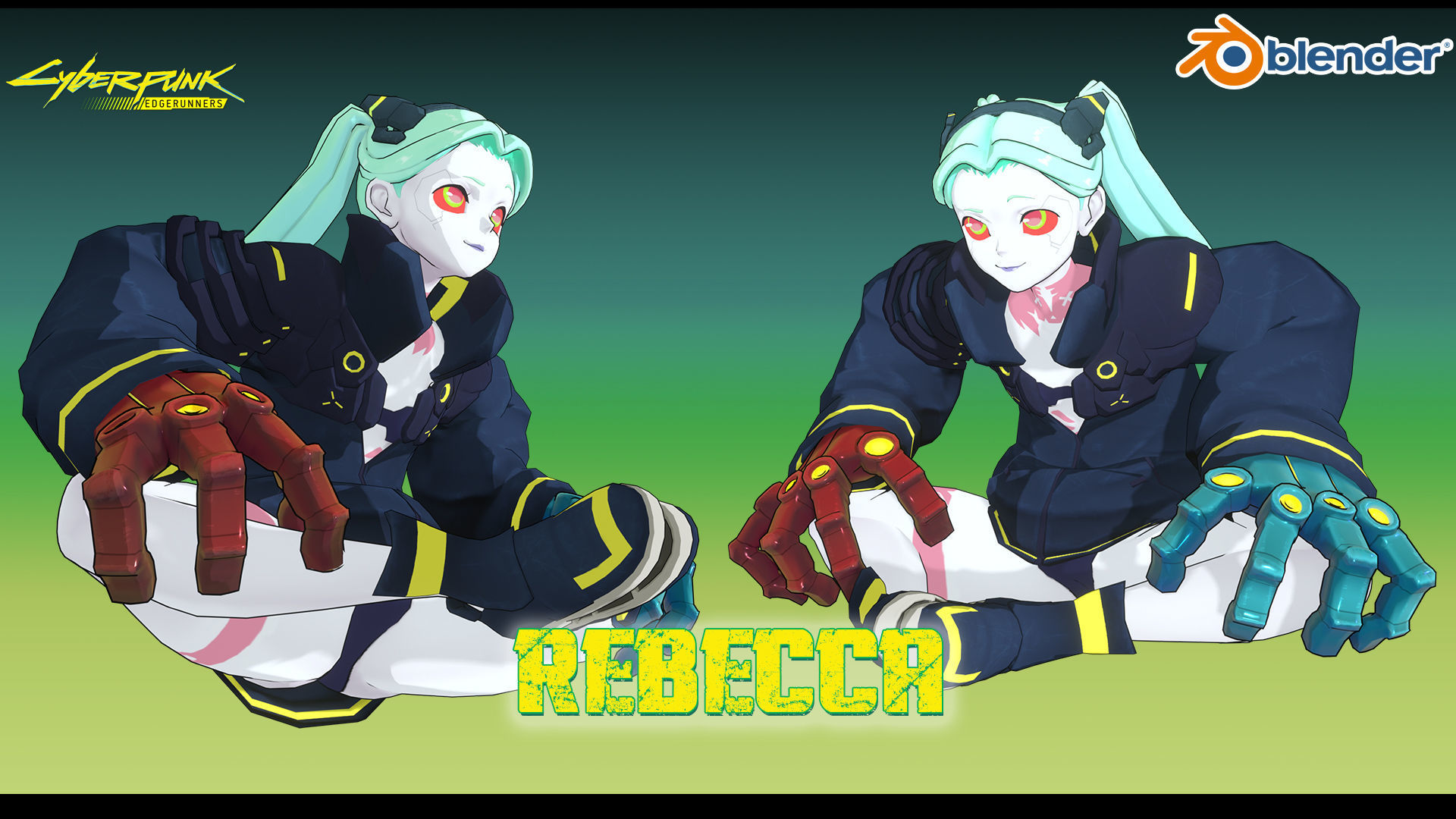 REBECCA CYBERPUNK EDGERUNNER 3D model rigged | CGTrader