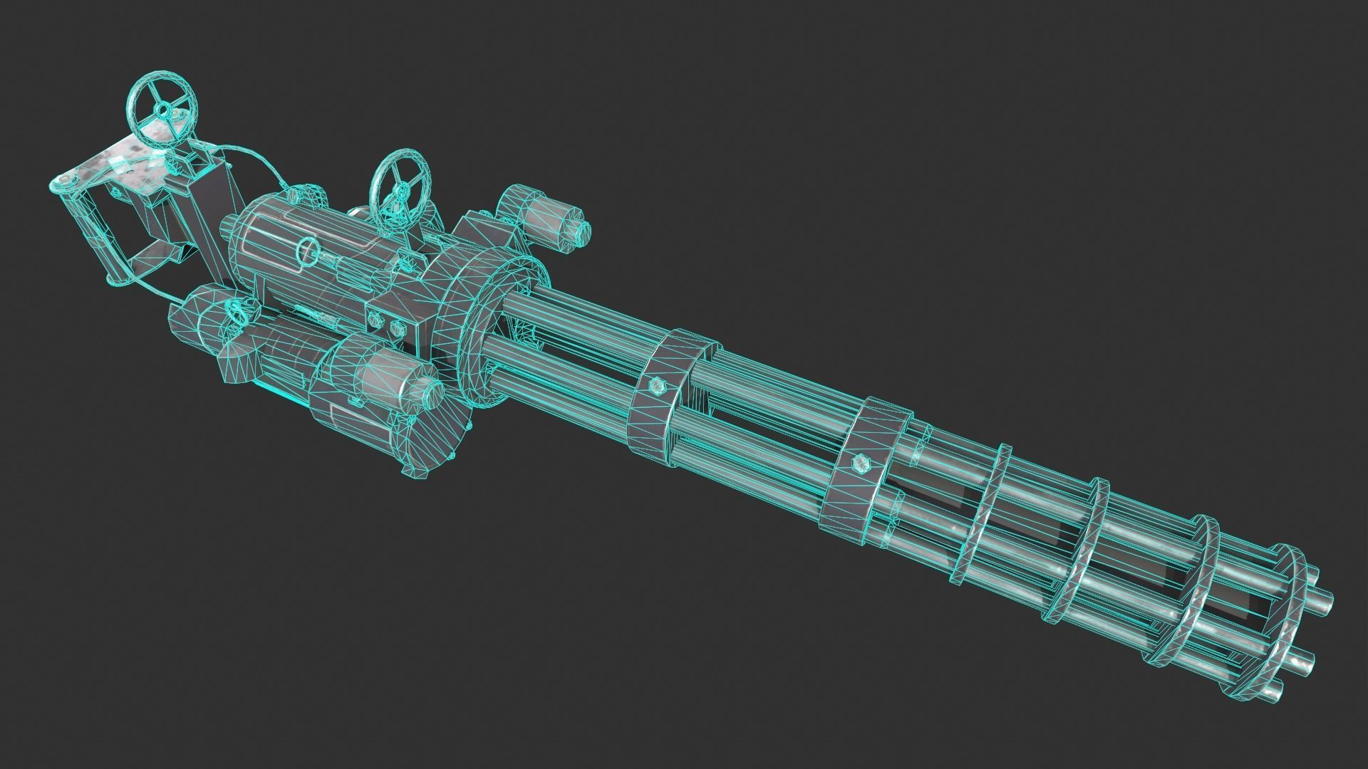 3D model Gatling Gun VR / AR / low-poly | CGTrader