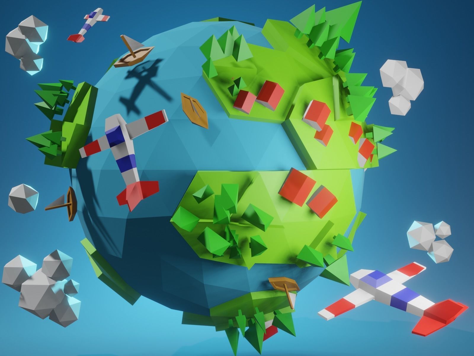 Low Polly Planet 3D model | CGTrader