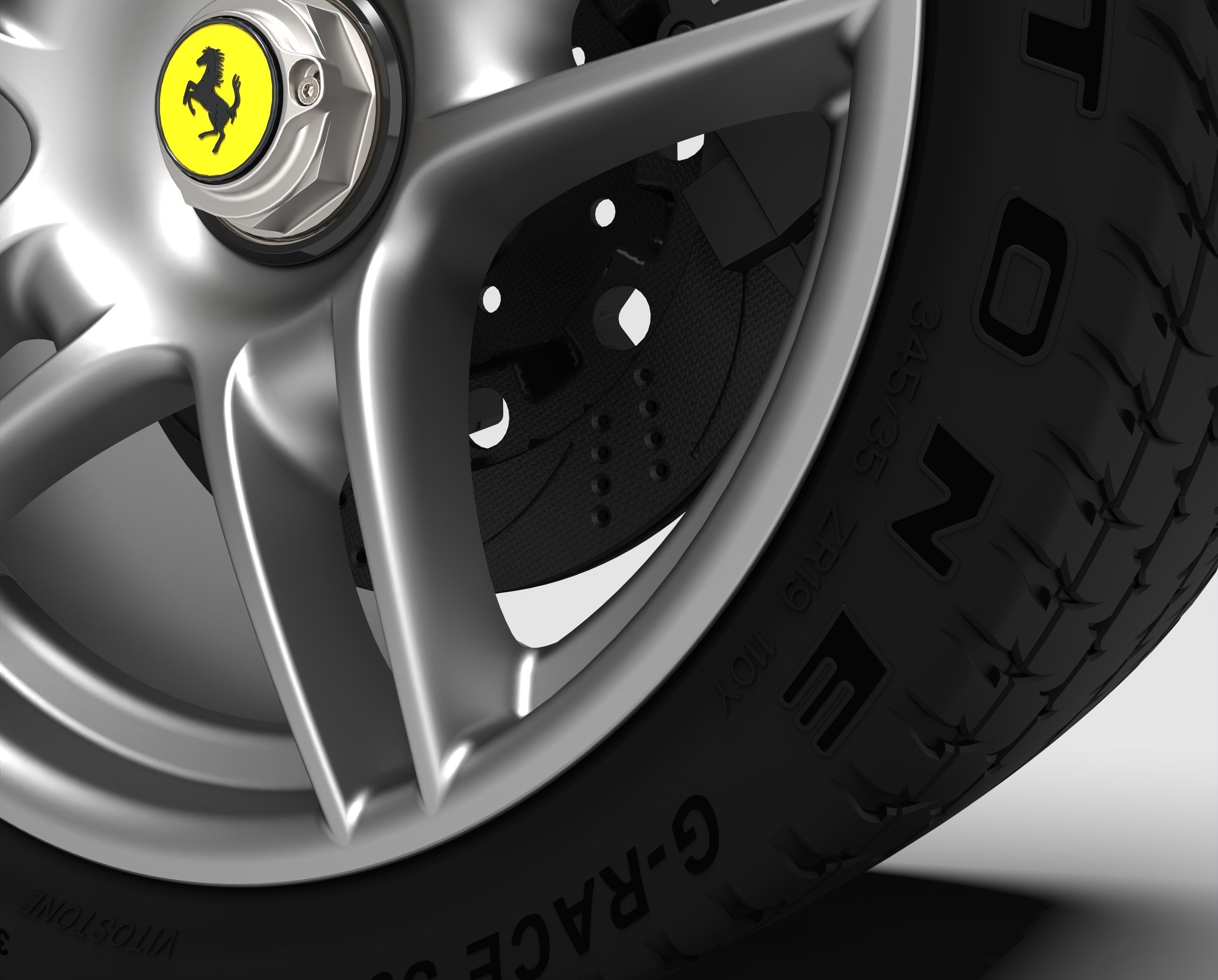 Ferrari Enzo rim wheel Tyre rear 13 x 19 BBS design 3D model | CGTrader