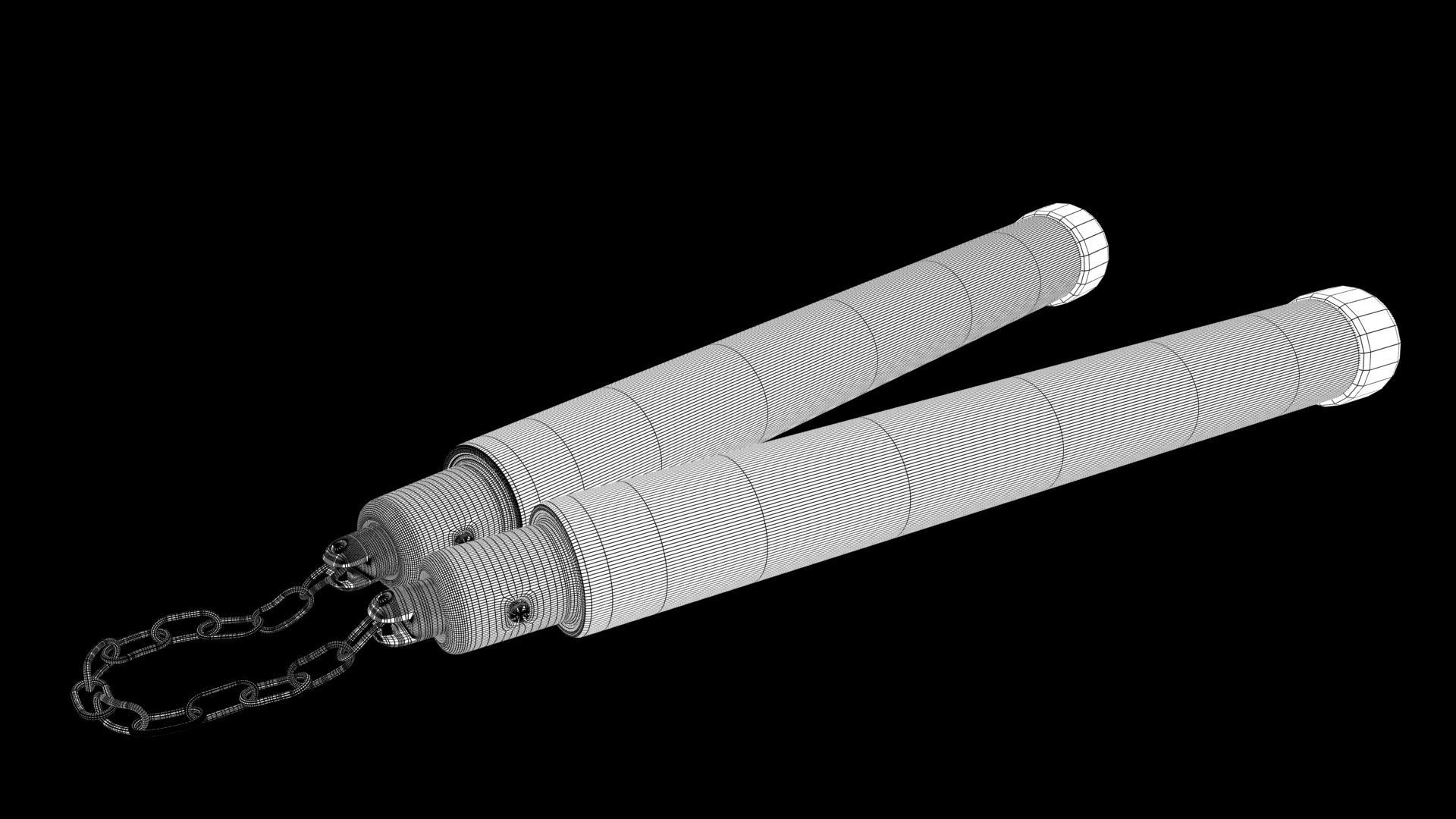 nunchucks pair of handcuffs 3D model | CGTrader