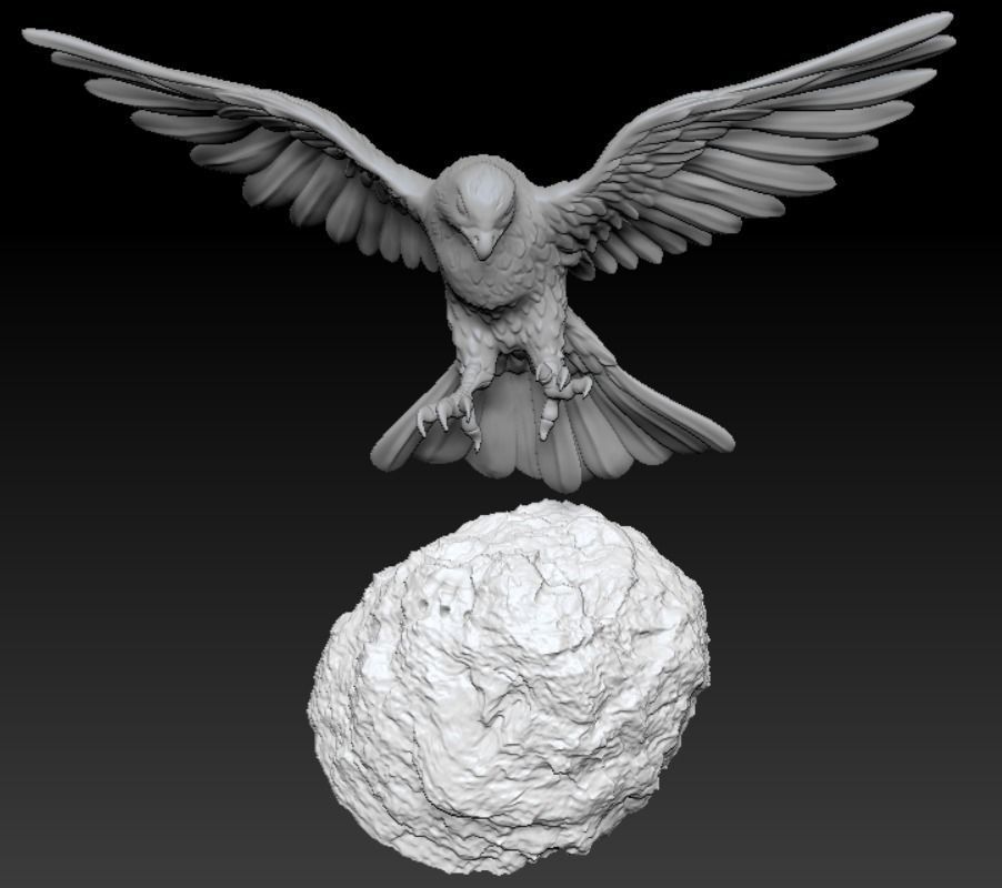 Falcon statue of bird 3D model 3D printable | CGTrader
