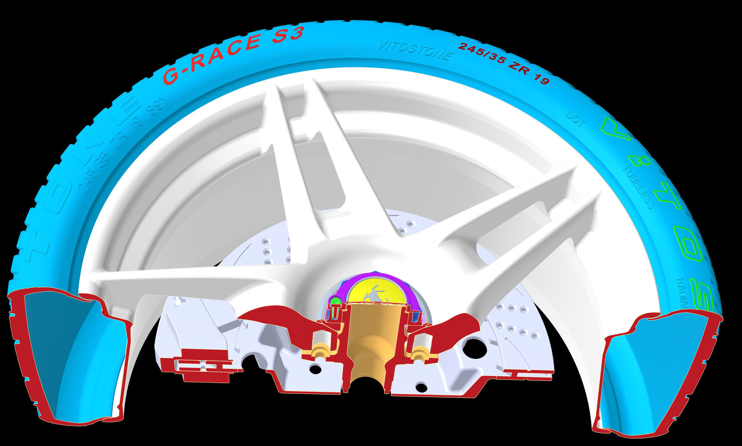 Ferrari Enzo rim wheel Tyre front 9 x 19 BBS design 3D model | CGTrader