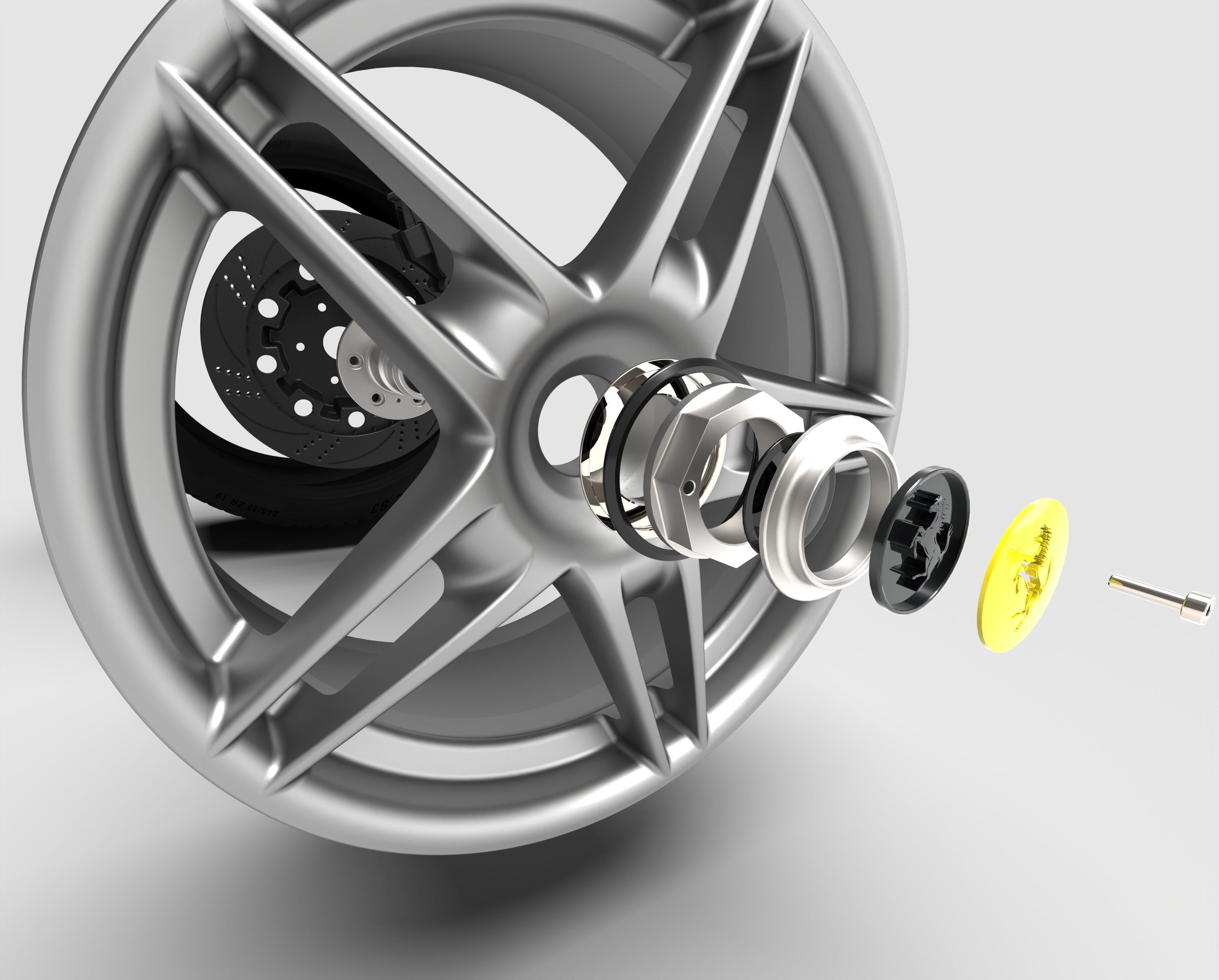 Ferrari Enzo rim wheel Tyre front 9 x 19 BBS design 3D model | CGTrader