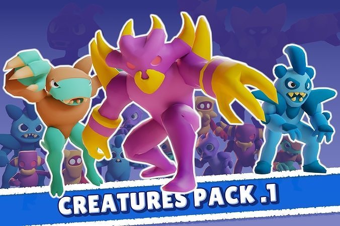 3D model Cartoon Characters - Creatures Pack 01 VR / AR / low-poly | CGTrader
