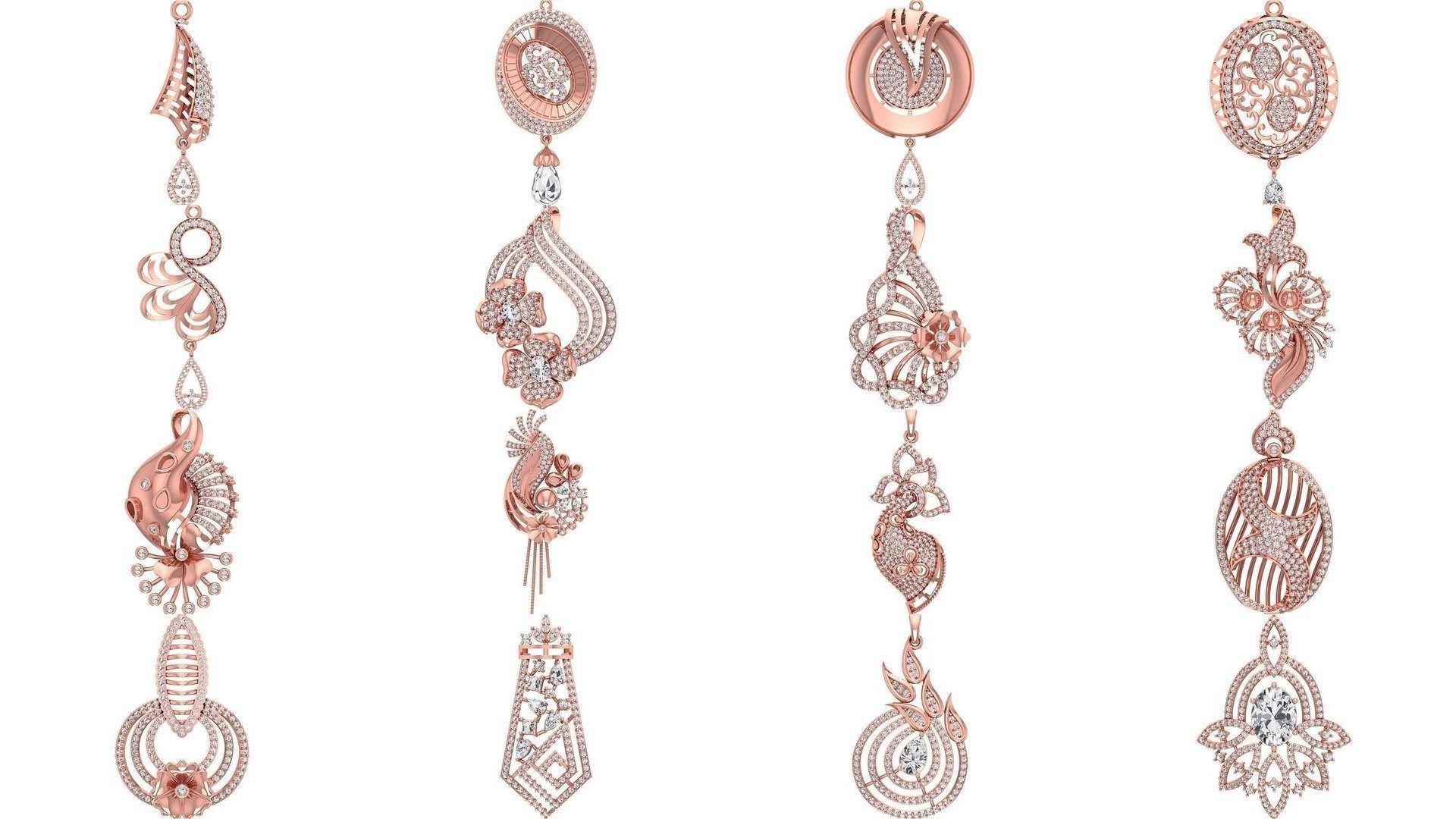 166 Women Pendants 3dm STL OBJ FBX Renders Details Collection | CGTrader