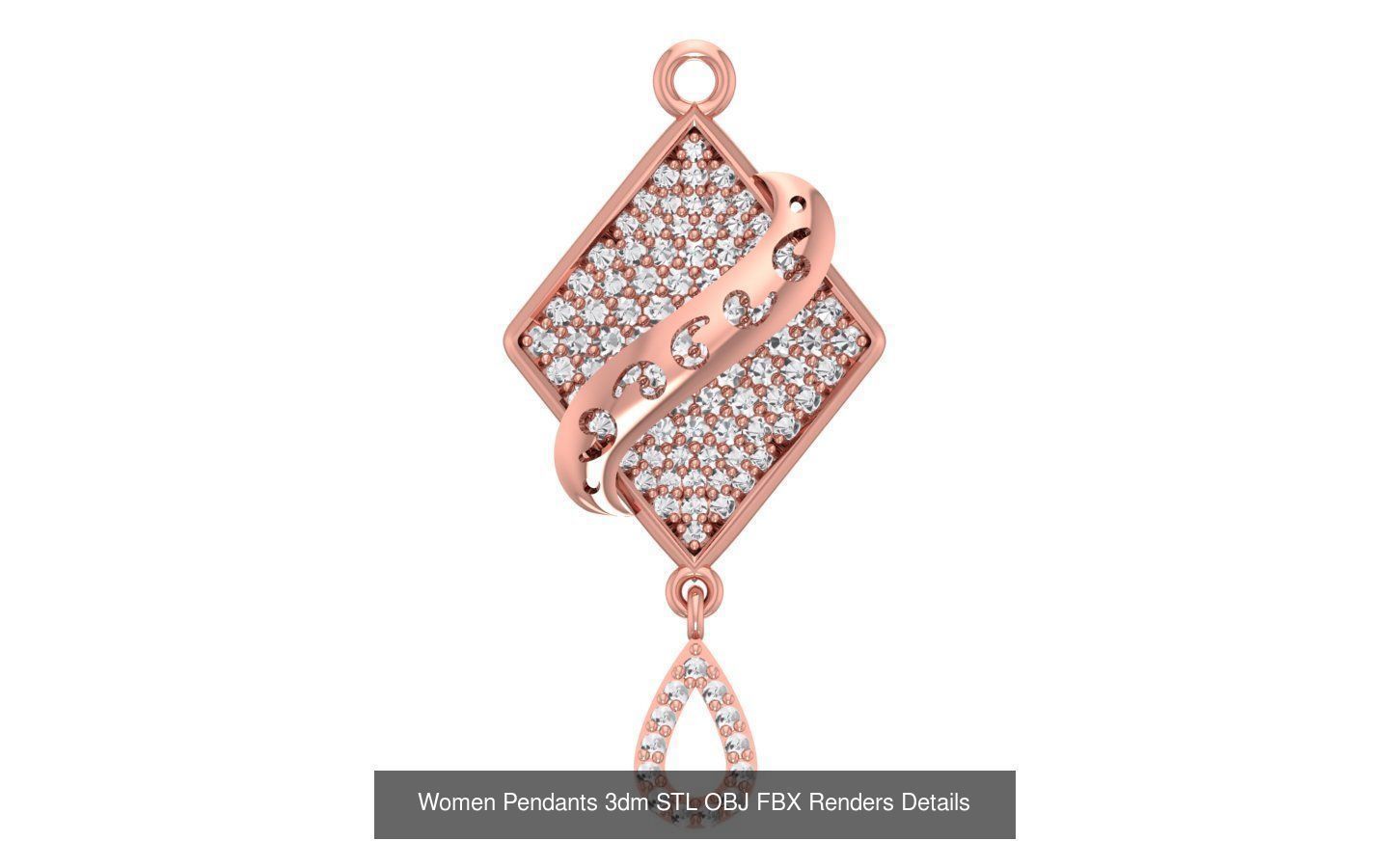 166 Women Pendants 3dm STL OBJ FBX Renders Details Collection | CGTrader